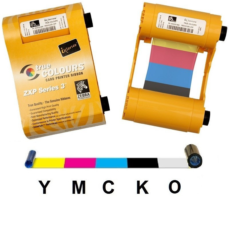 Ribbon color ZEBRA 800033-340 5 paneles YMCKO 280 impresiones para ZXP 3 - Corporativo ARIANE
