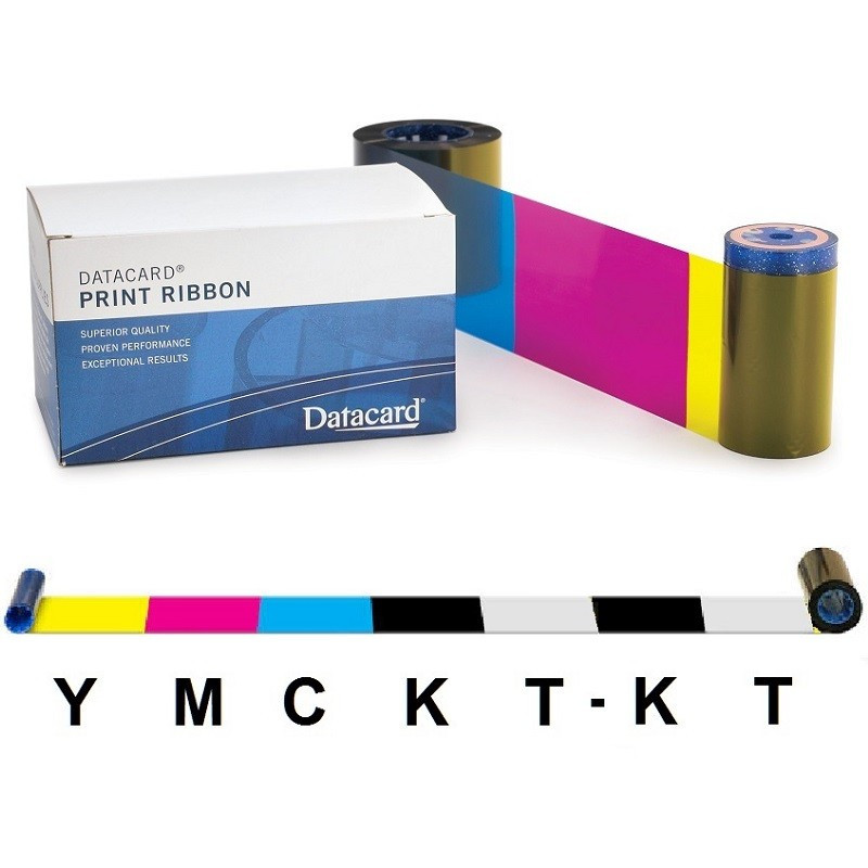 Ribbon Color DATACARD 534000-006 7 paneles YMCKT-KT 300 tarjetas para ...